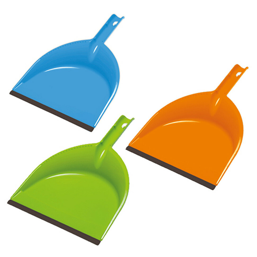 Совок для мусора Azur "Клип" с резинкой, ширина 22см, пластик, цвет ассорти, 388460