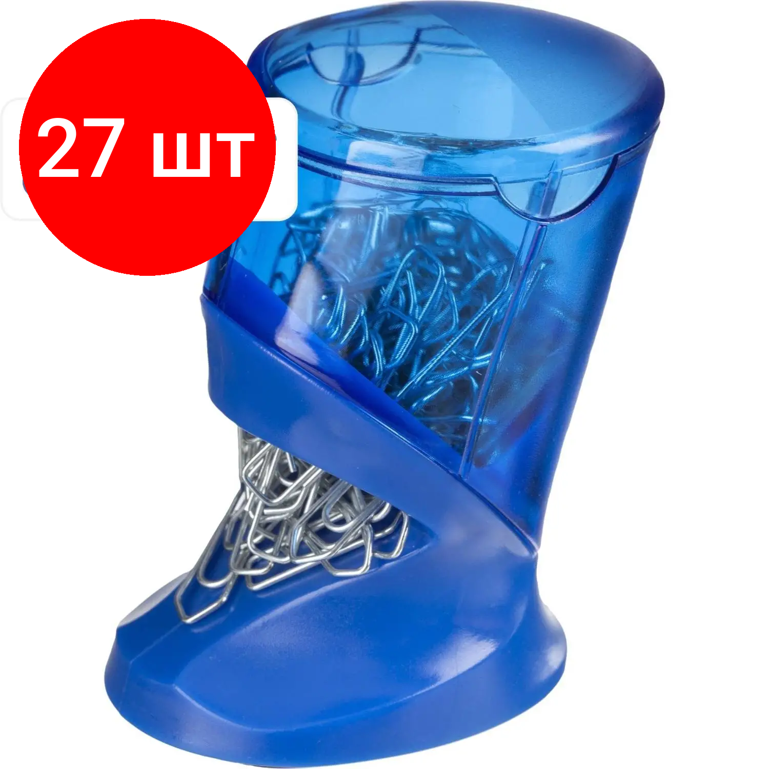 Комплект 27 штук, Скрепочница магнитная башня 200109, цвет ассорти