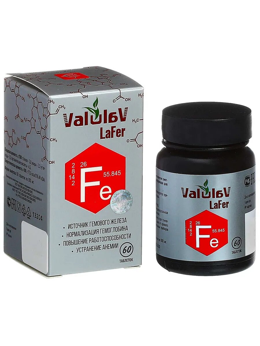 Valulav Ляфер источник гемового железа Сашера-Мед 60 таблето