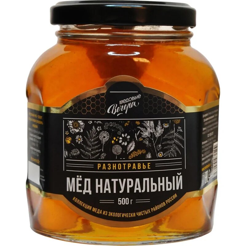 Мед Медовые Вечера Разнотравье 500 г, 1619810