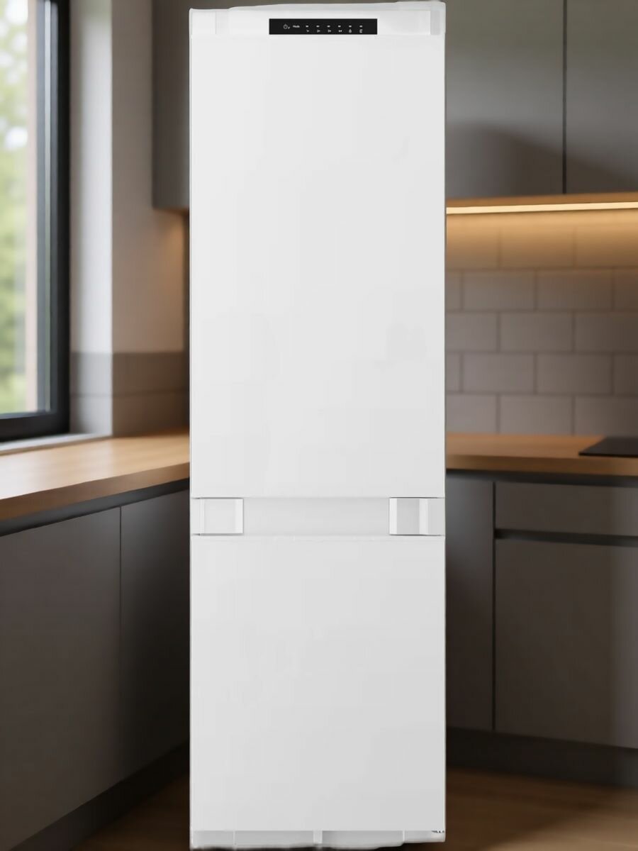 Встраиваемый двухкамерный холодильник Класс А 259л. CANDY COMBI CBS517SD, белый