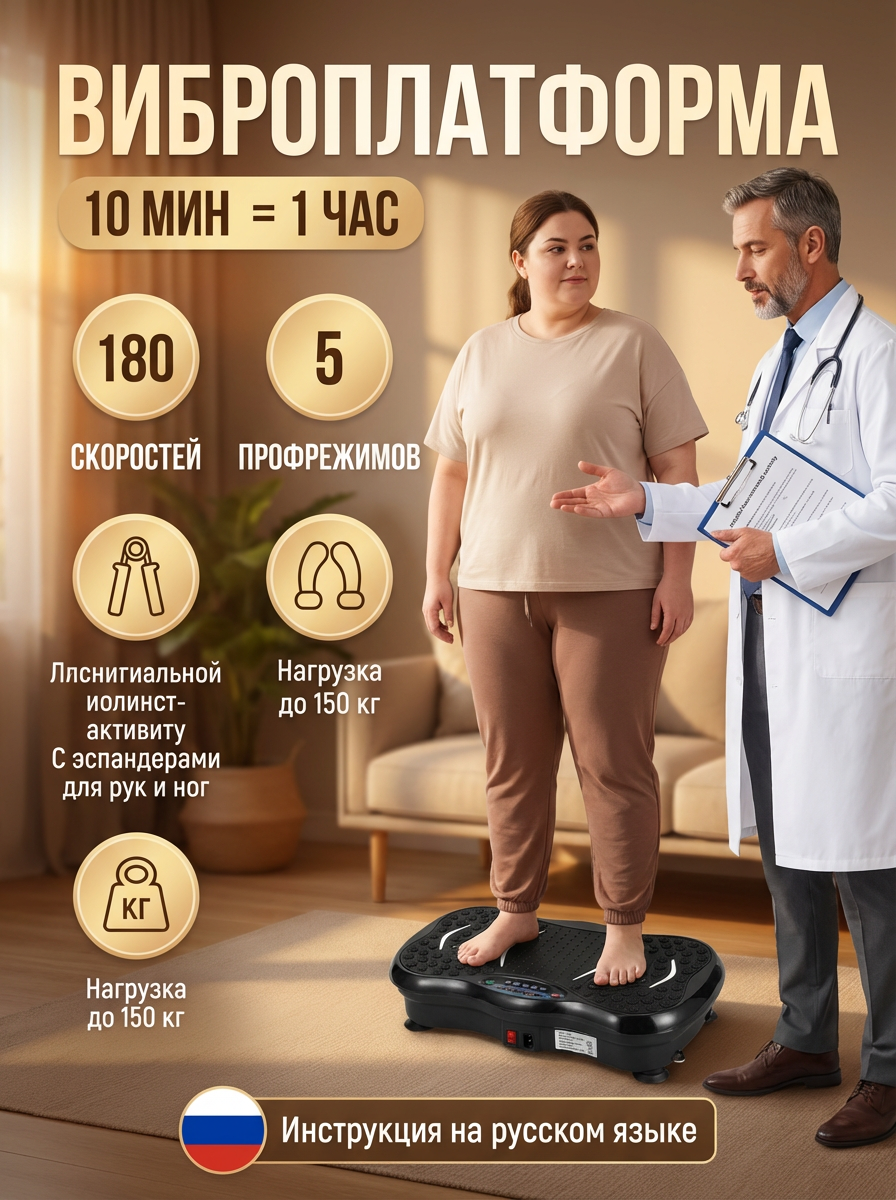 Виброплатформа для похудения до 150кг тренажер для дома c дистанционным управлением