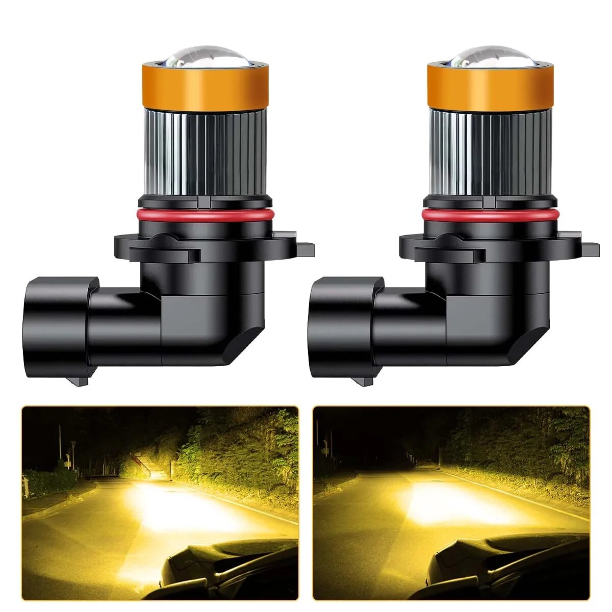 Лазерная линза H7 H11 Светодиодная противотуманная фара H8 H16 jp 9005 HB3 9006 HB4 9005 HB3 Yellow
