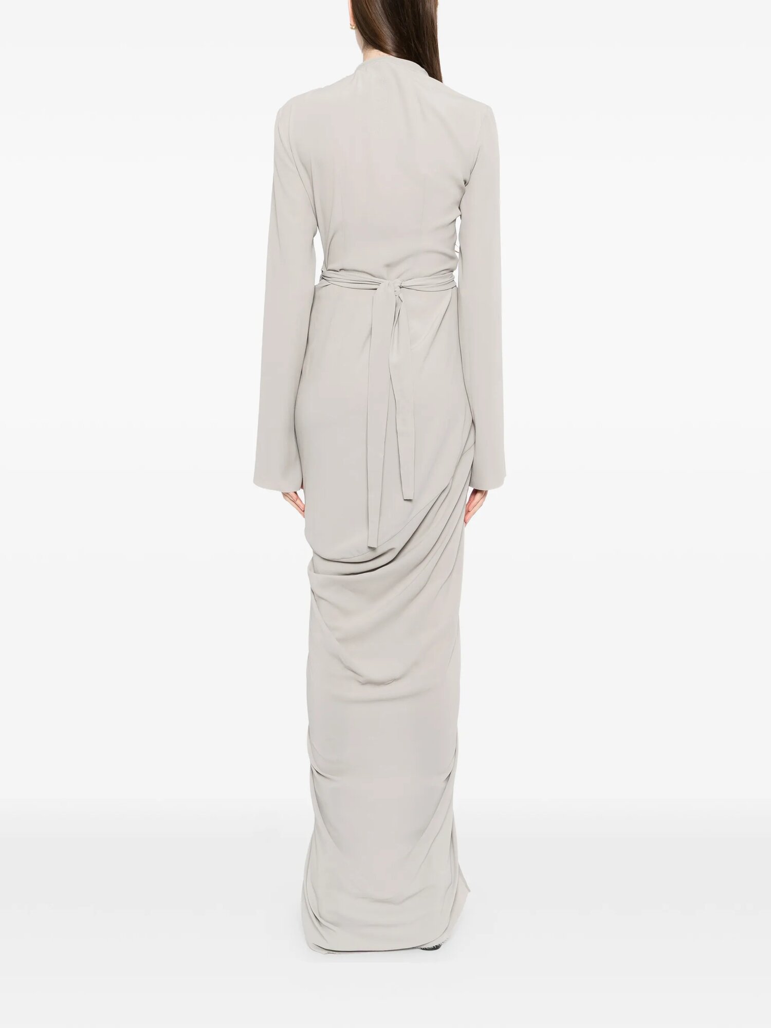 Платье Rick Owens Wrap draped maxi dress, размер 42, серый — фото 1