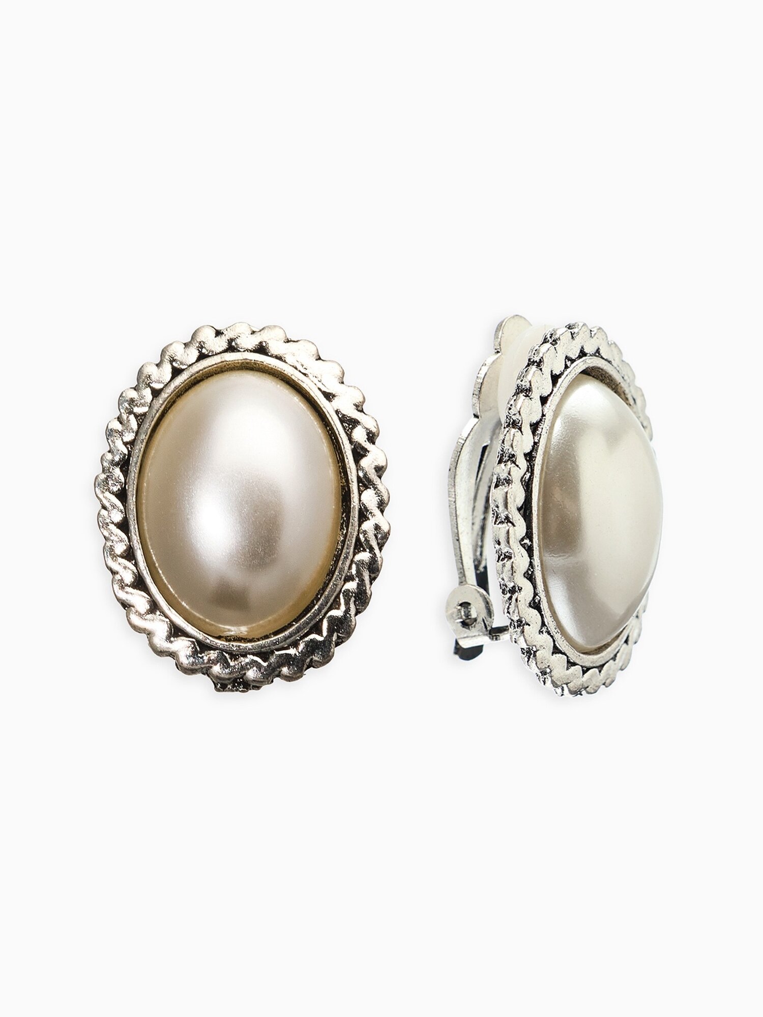 Серьги клипсы, жемчуг имитация