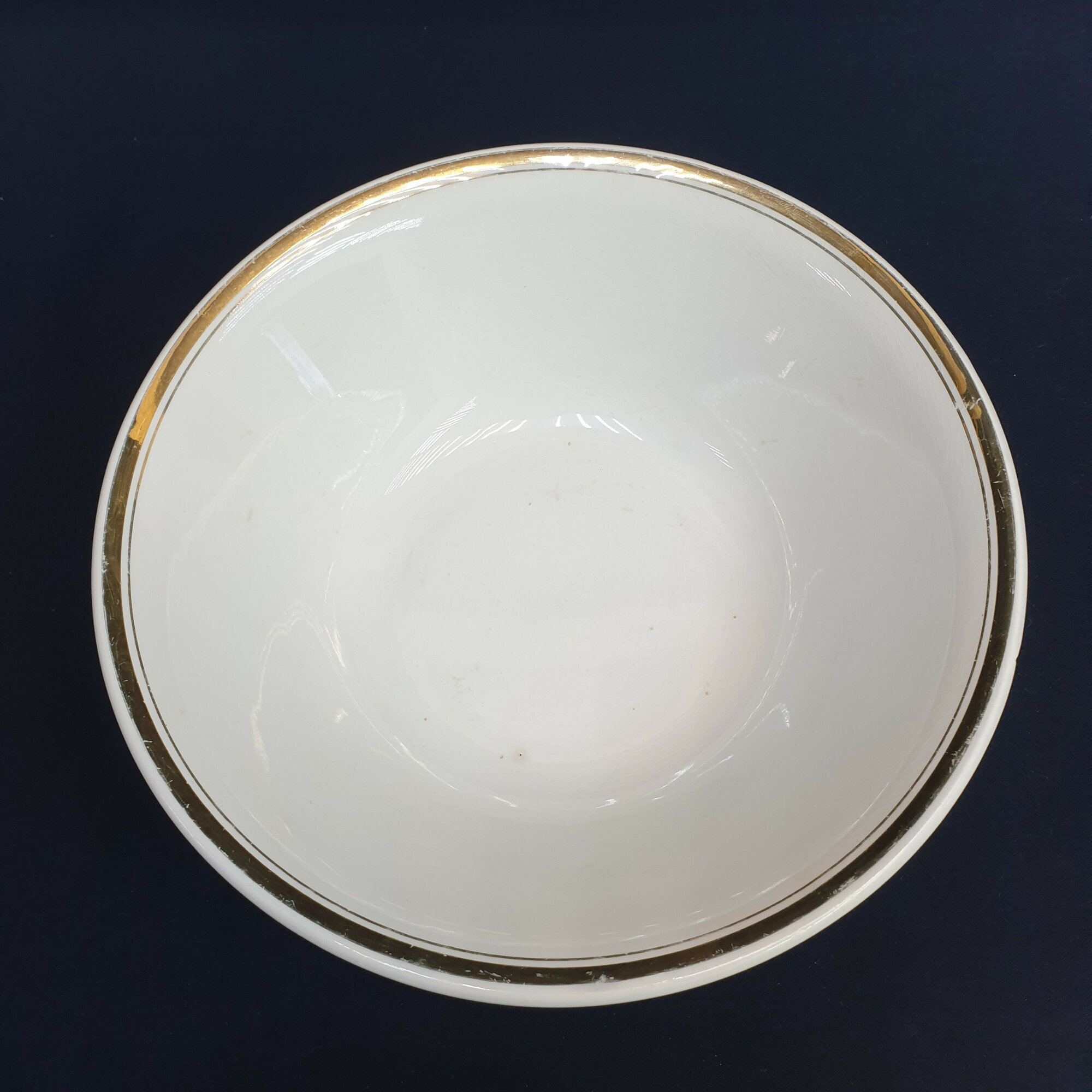 Салатник 1200 мл ЗИК Конакова, фаянс, деколь, роспись, кракелюр. Винтаж СССР