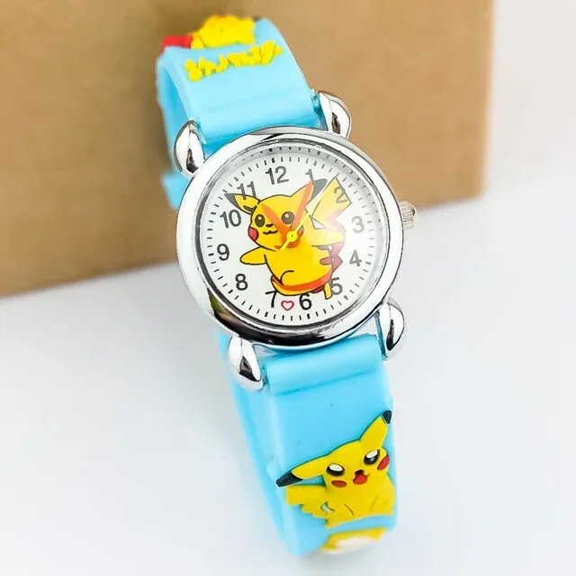 Кварцевые часы Pokémon Pikachu для детей, мальчиков и девочек, плюшевая игрушка Пикачу, рождественский подарок.