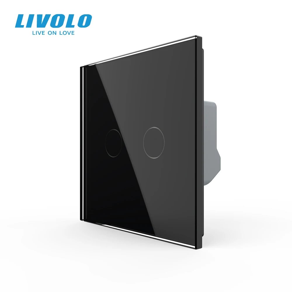 LIVOLO сенсорный выключатель 2 клавиши, черный