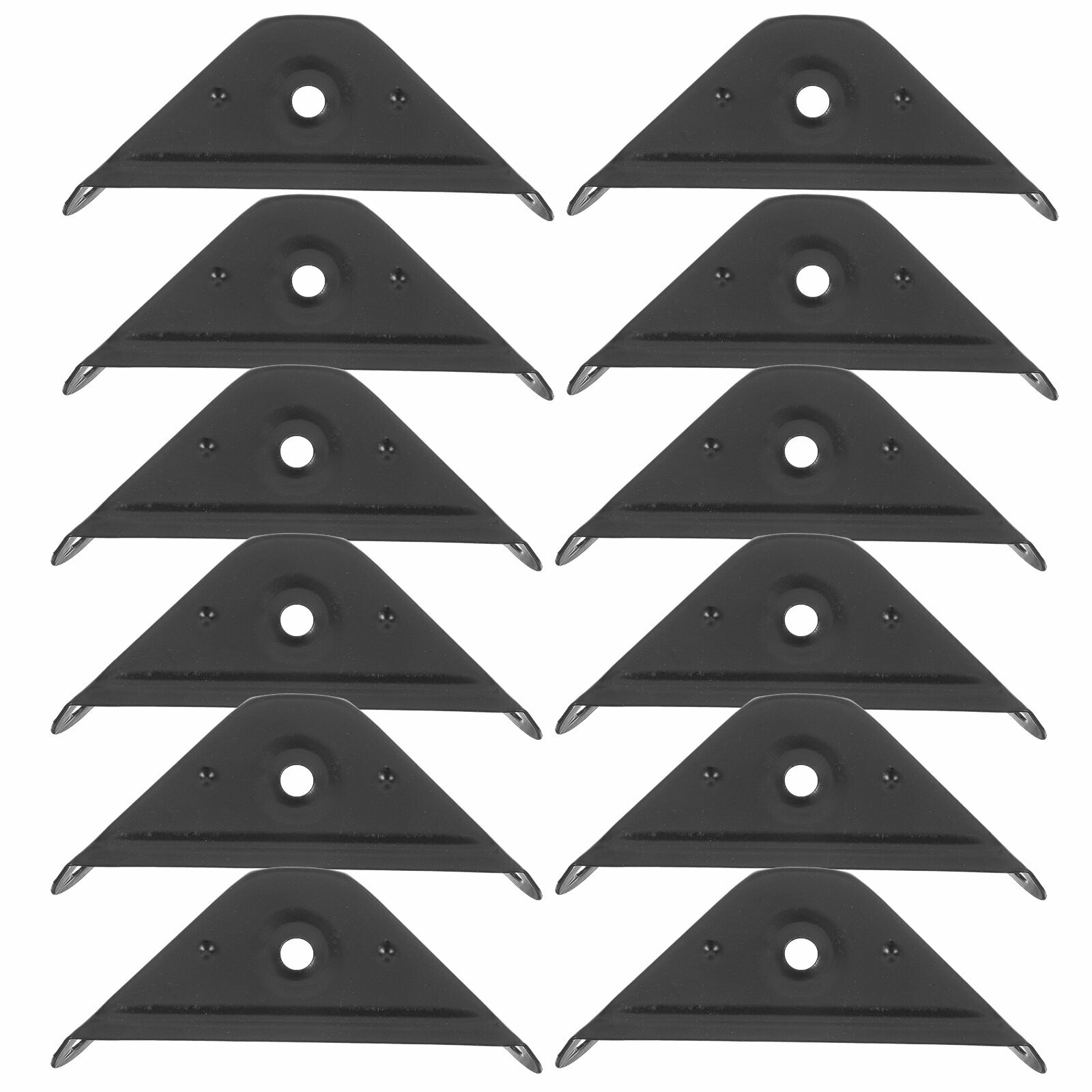 Утолщенные трехсторонние кронштейны и опоры из уголка для крепления кроватей, усиленные аксессуары для мебели и кроватей из уголка (черные маленькие кронштейны для кроватей), 12 шт.