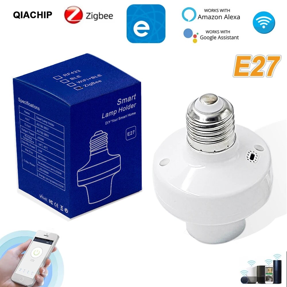 Умный патрон ZigBee E27, 1pcs, Цвет: 1pcs
