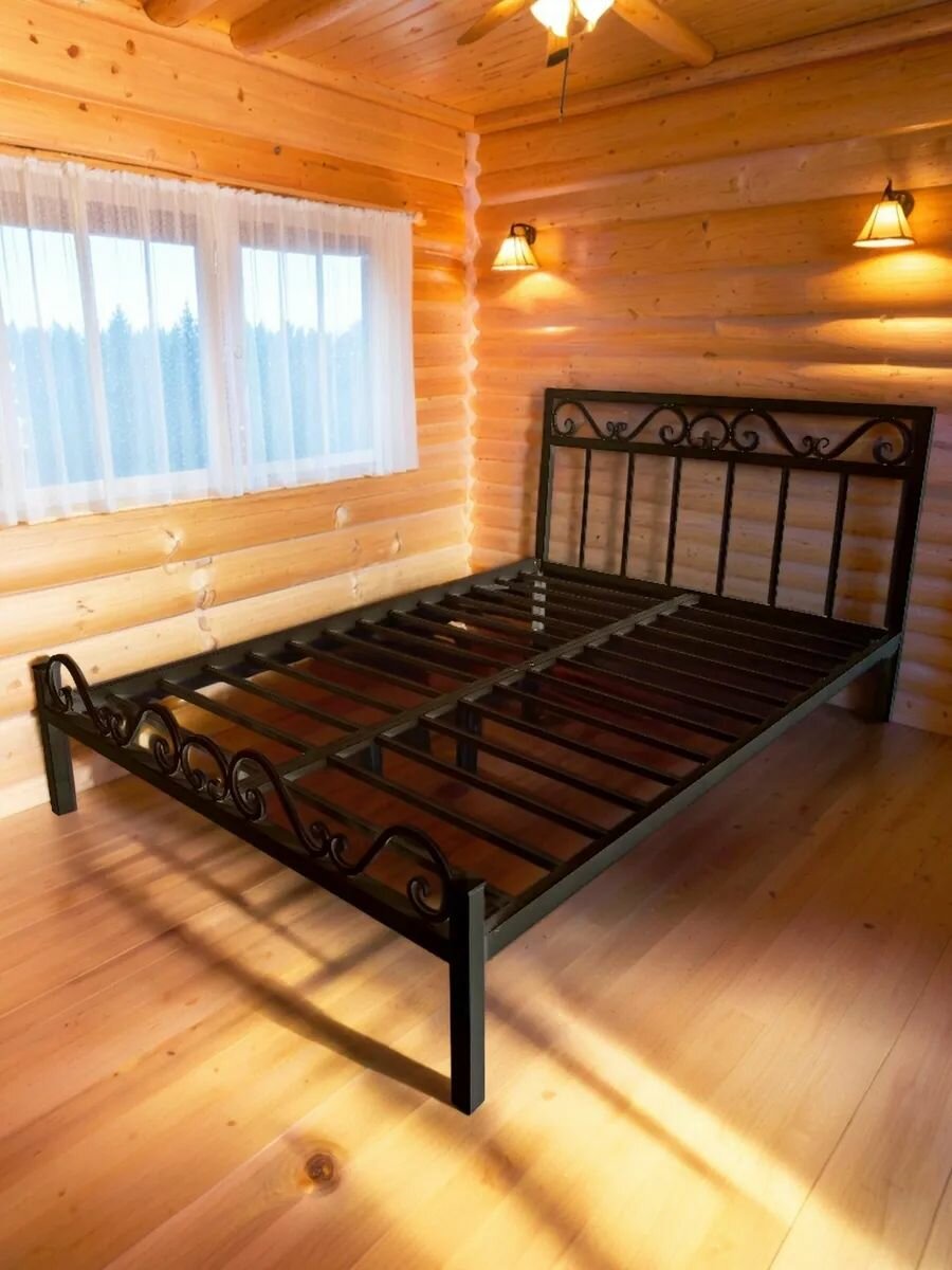 Кровать LOFT Mebel "Мира-2", кованая, с изголовьем, металлическая, 140x190 см