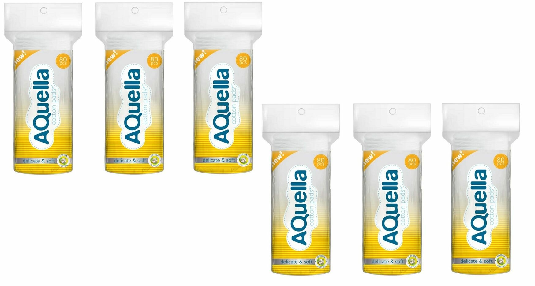 Aquella Ватные диски 80 шт/ уп,6 уп