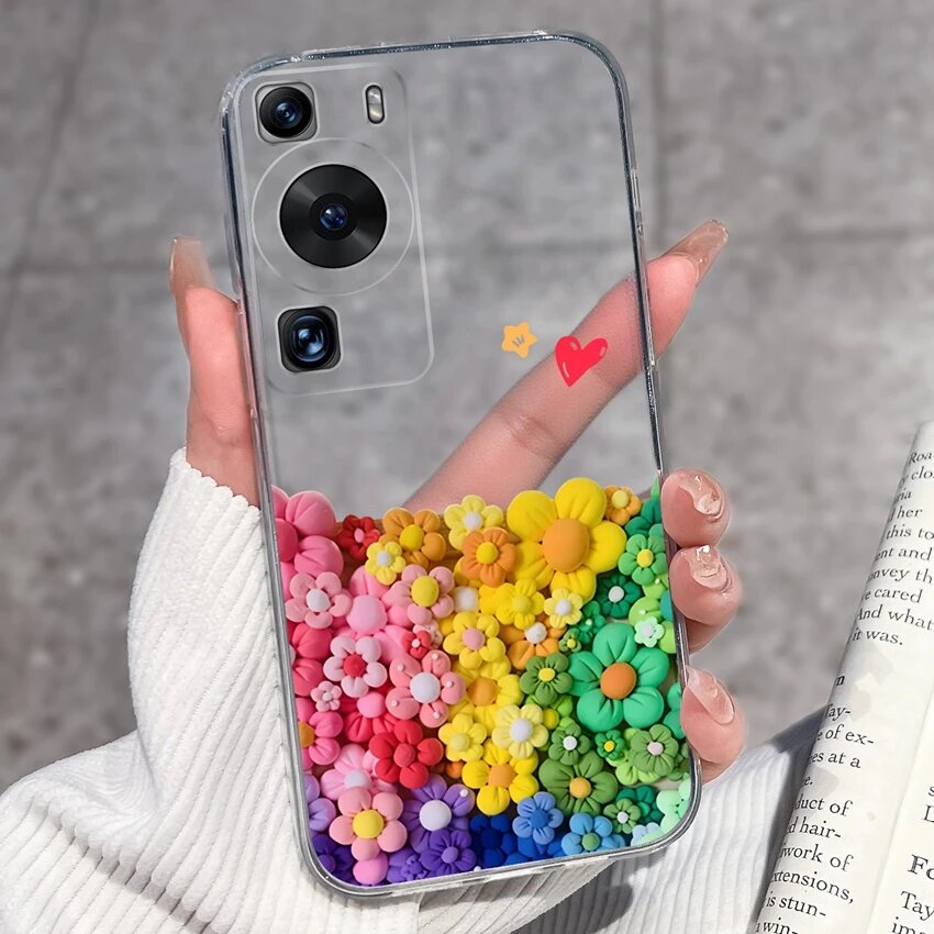 Чехол для Huawei P60 P60 Pro P50 P50Pro P50e Coque Cover Ocean Whale Patterns Anti Fall Phone Bags For Huawei P60 Pro Clear Shell