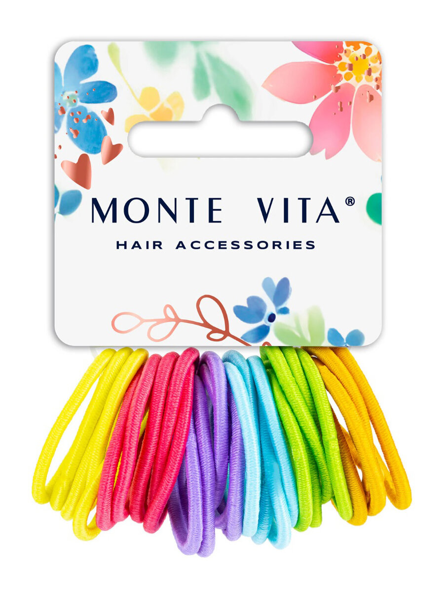 Резинки для волос набор 30 шт, 0,3*9см, разные цвета MONTE VITA