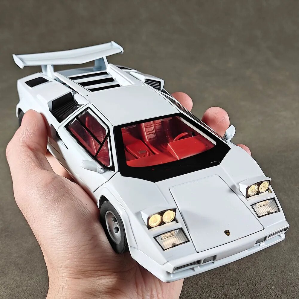 Коллекционирование автомобилей Ламборгини Countach LP5000S, 1:24 Lamborghini Countach LP5000S суперкар, Модель автомобиля из сплава, Со звуковыми и световыми эффектами