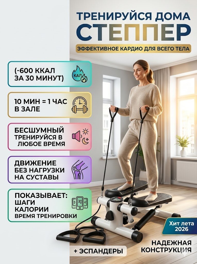 Степпер тренажер для дома 150кг тренажер для похудения для ходьбы