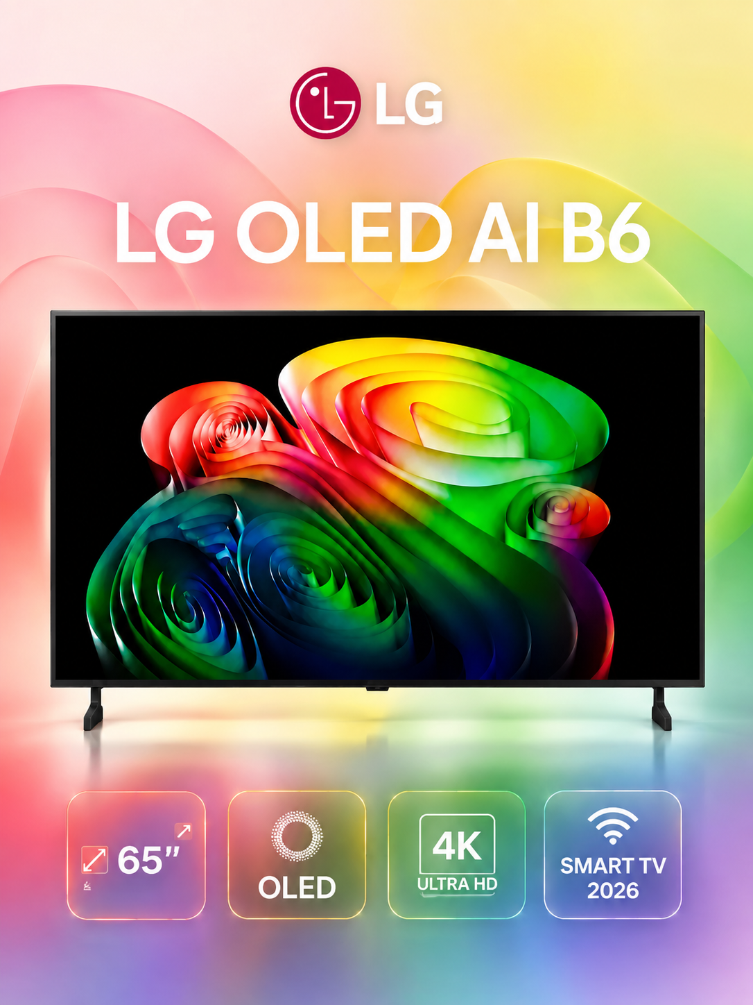 Телевизор LG OLED65B6RLA, диагональ 65", разрешение 4K, пульт ДУ, управление со смартфона
