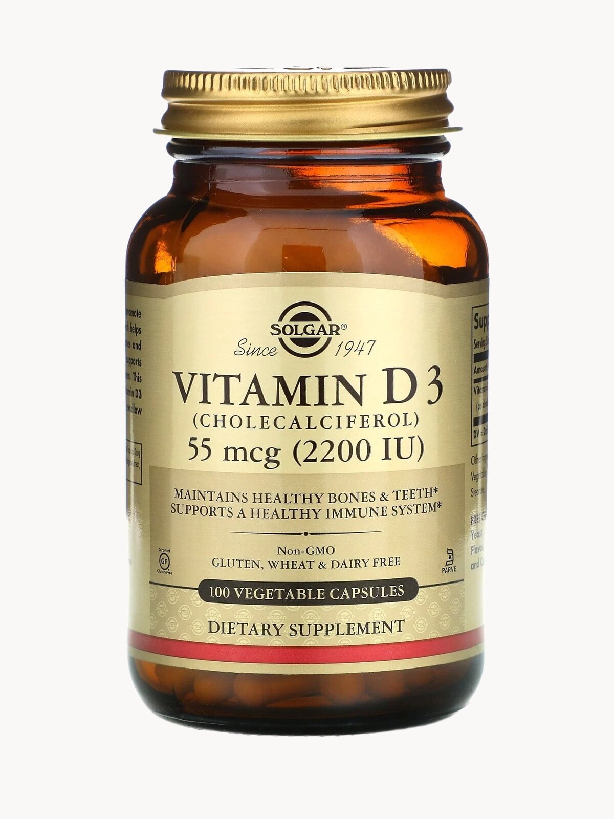 Витамин д3, Solgar, vitamin D3 (Cholecalciferol) 2200 МЕ, 150 г, 2200 МЕ, 100 шт.