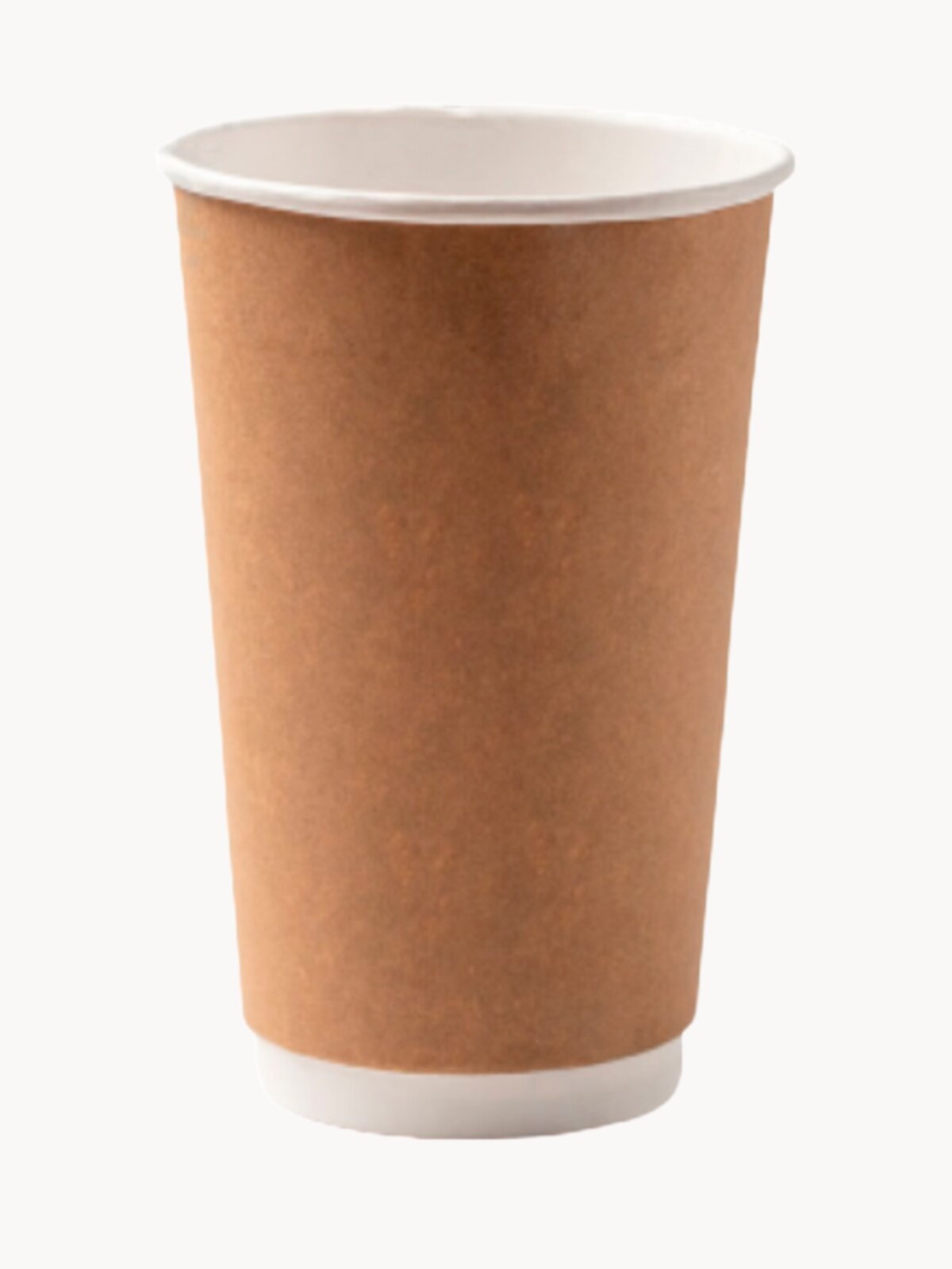 Стакан двухслойный бумажный 450 мл "Бежевый/ Крафт", (25шт)