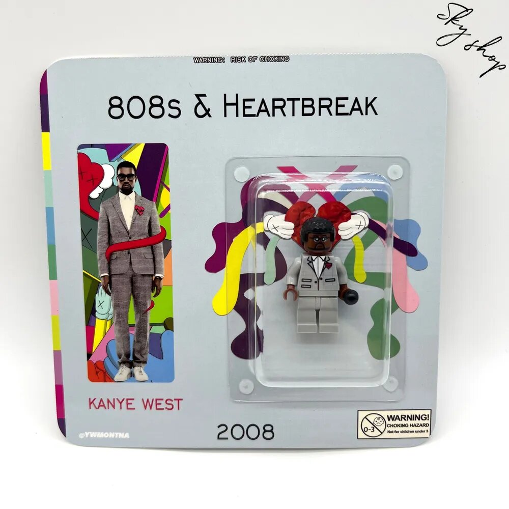 Минифигурка Kanye West-808s & Heartbreak Музыкальный альбом, Карточная упаковка