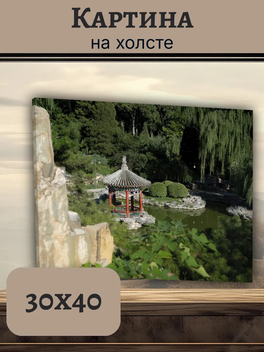 Картина Постер Китай China 30x40 пейзаж сад