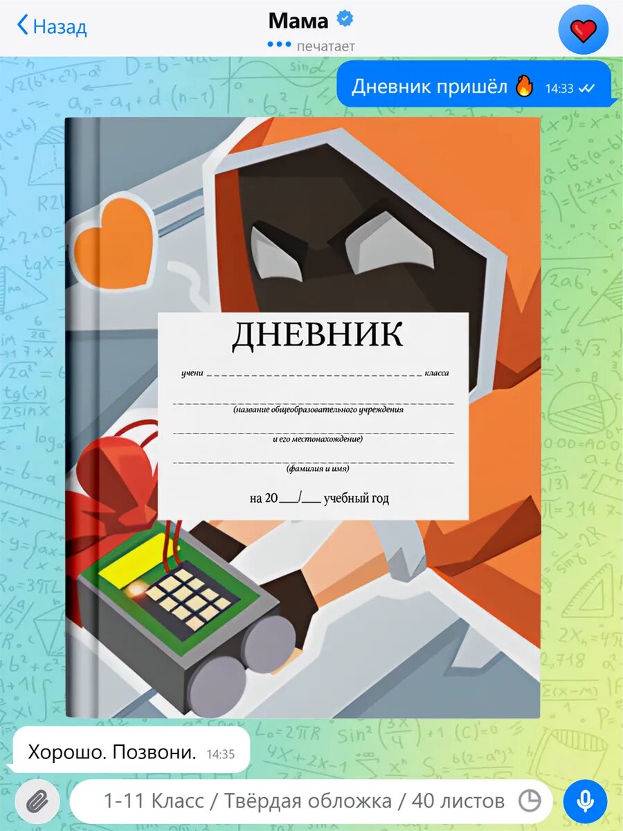 Школьный дневник с принтом Роблокс