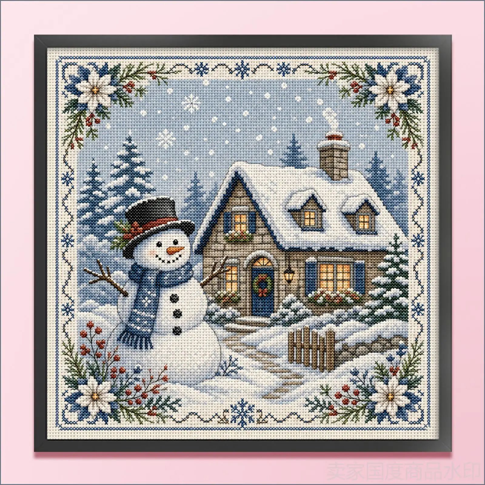 Крестиковый набор Winter Home, хлопковая канва 14CT, размер 40 40 см