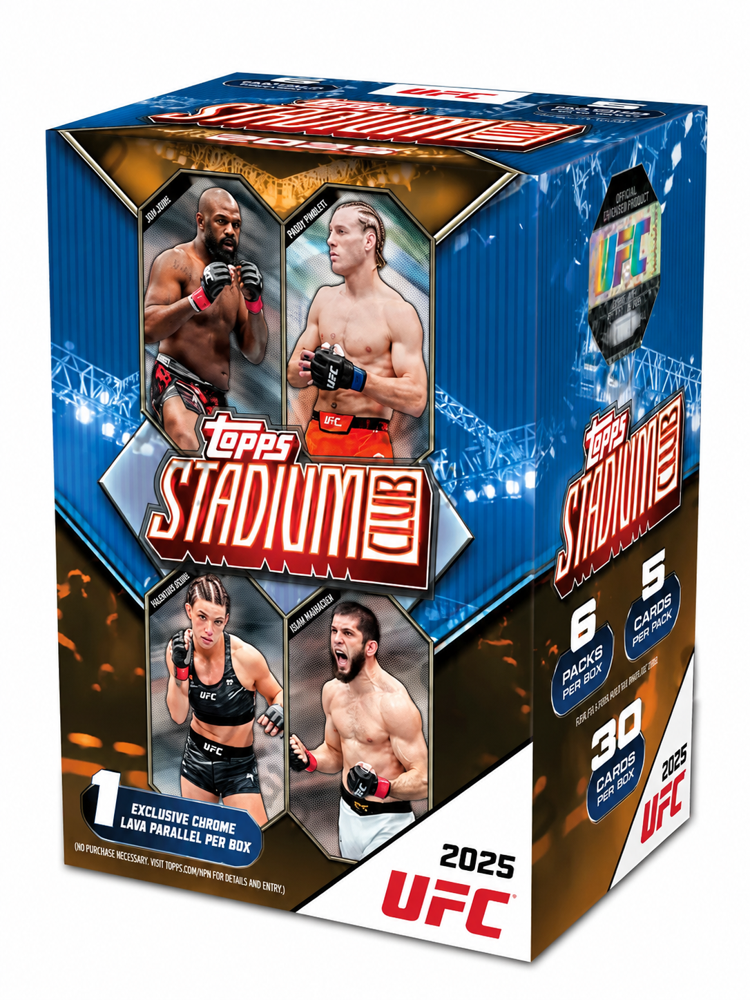 Коллекционные карточки UFC 2025 Topps Stadium Club Blaster Box Набор 30 спортивных карточек ЮФС, ММА