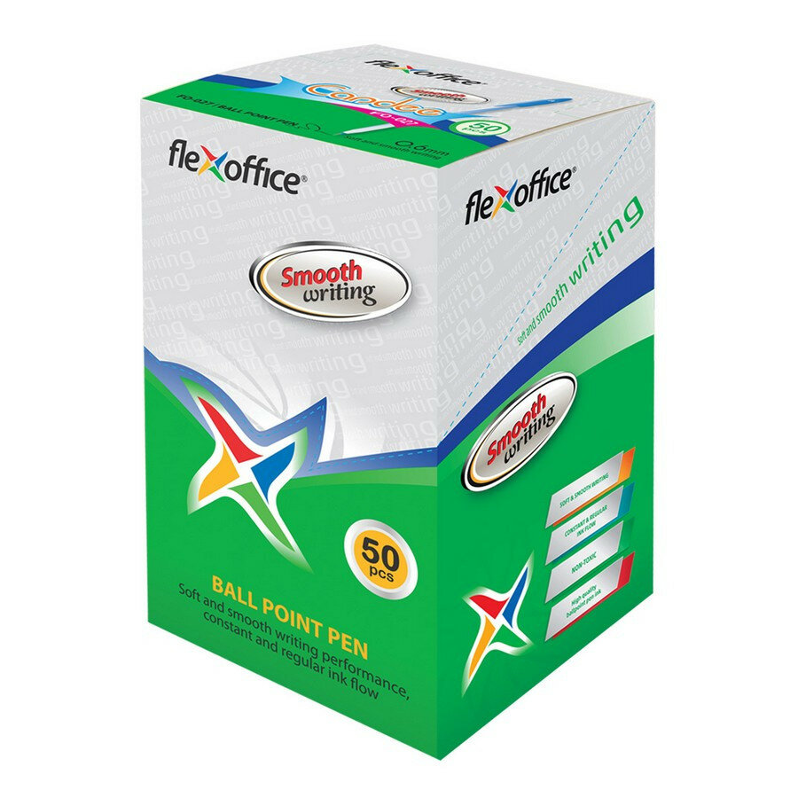 Ручка шариковая Flexoffice Candee 0,6 мм синяя 50шт в коробке