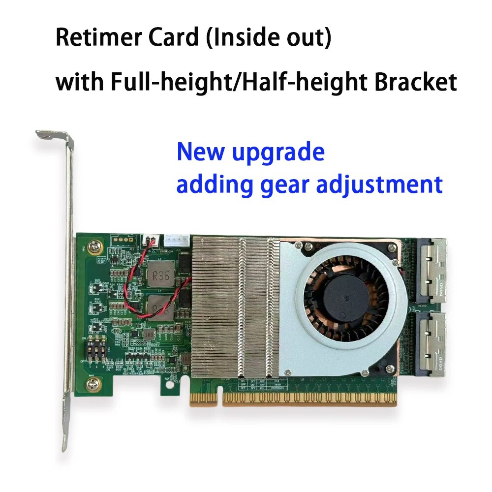 Retimer Card PCIe с полным/полу-высоким кронштейном