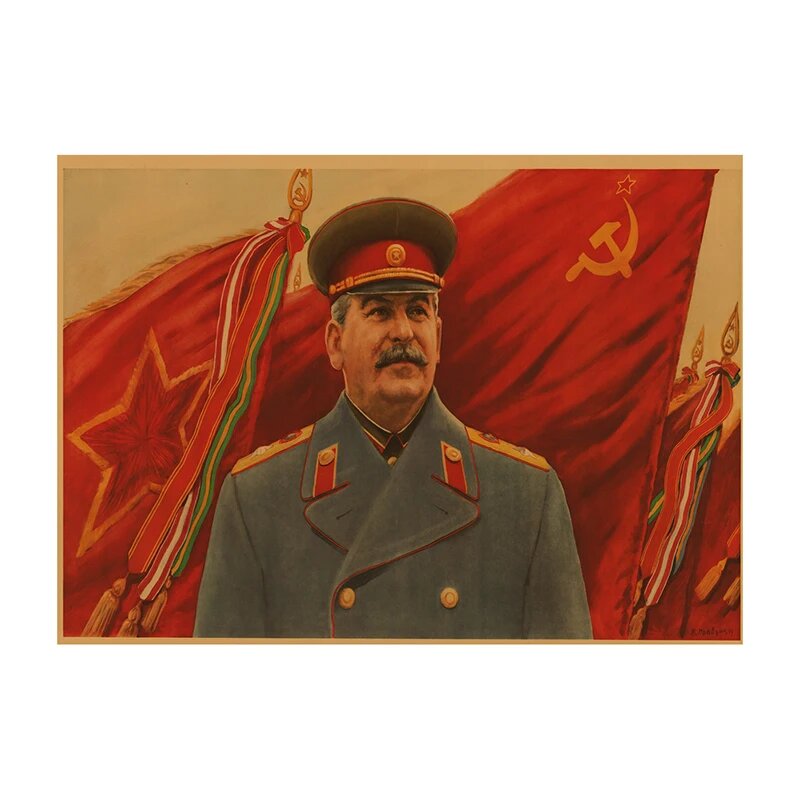 Плакат "Портрет Сталина", печать на холсте J0004-47, 20X30cm Unframed