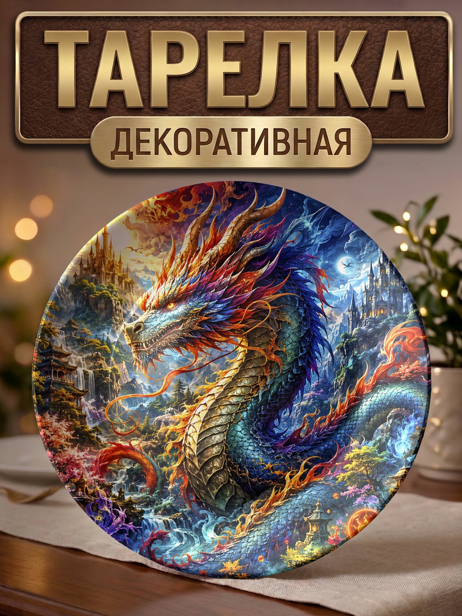 Тарелка декоративная Дракон