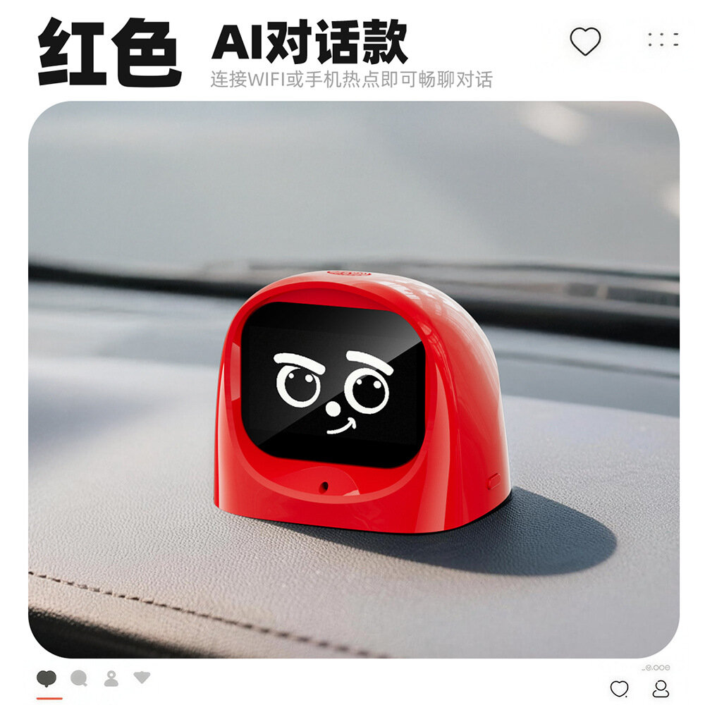 Умный робот-компаньон с голосовым чатом Xiaozhi Miaoban EchoEar Цвет：Красный с большими глазами AI