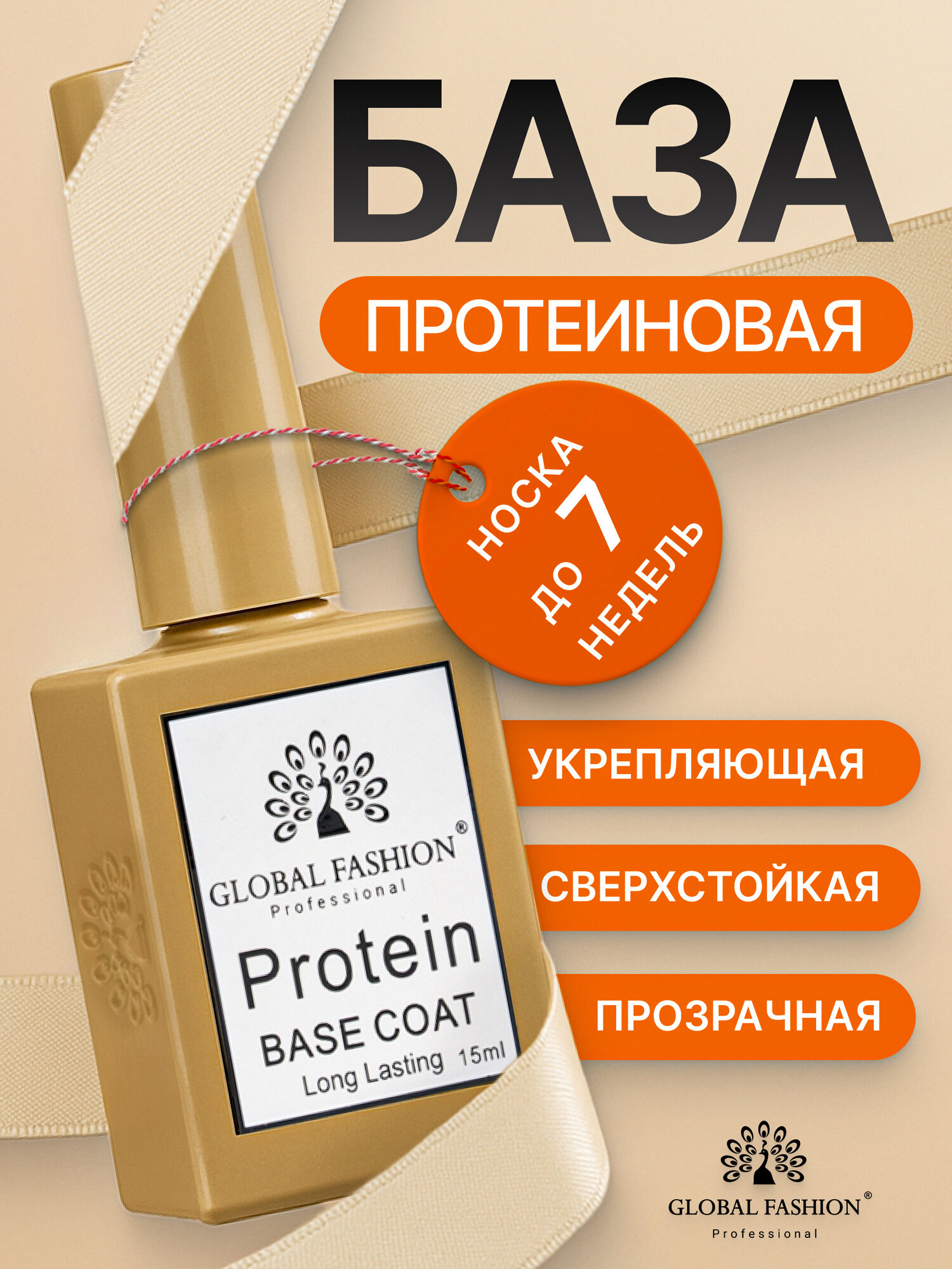 Протеиновая база, protein base coat Long Lasting, 15 мл