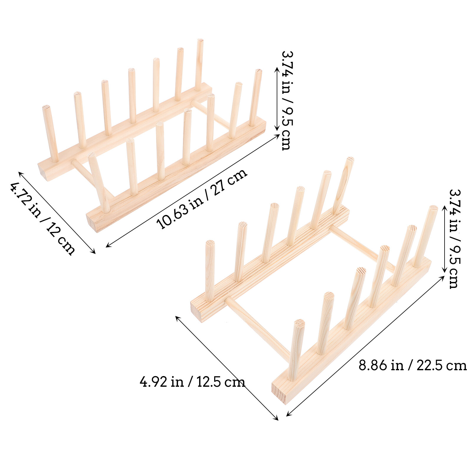 Держатель Для Тарелок Из Натурального Дерева 2 Штуки Размер 27X12X9 6Cm