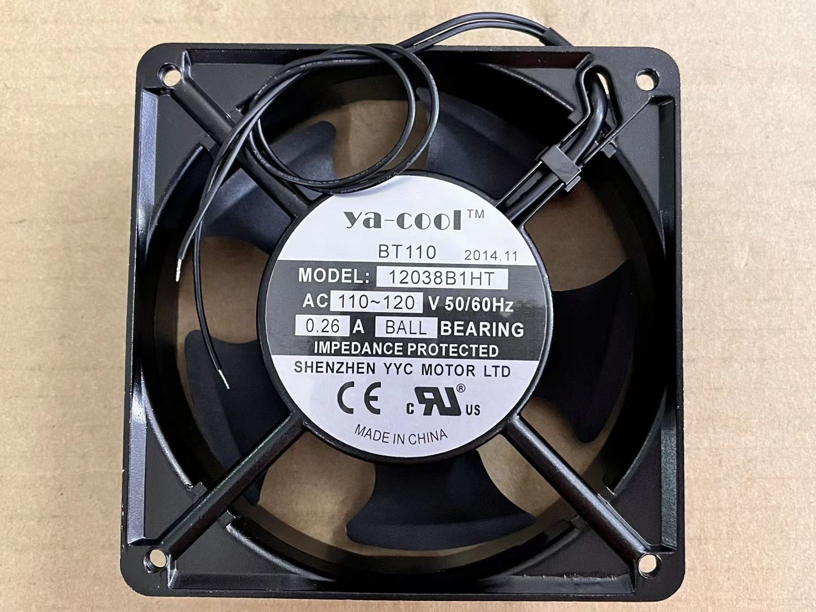 Крутой вентилятор BT110 12038B1HT AC 110-120V 50 / 60 Гц 12038 12 см 2 / провод -