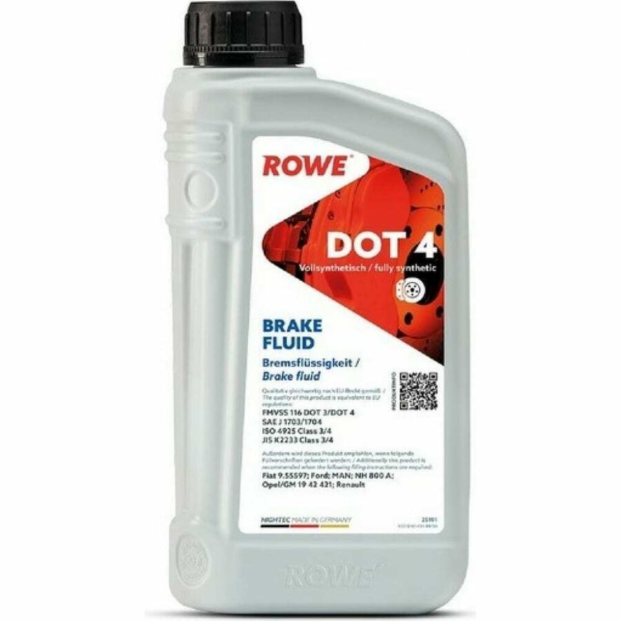 Масло hightec brake fluid dot 4 1л (ROWE 25101001099)