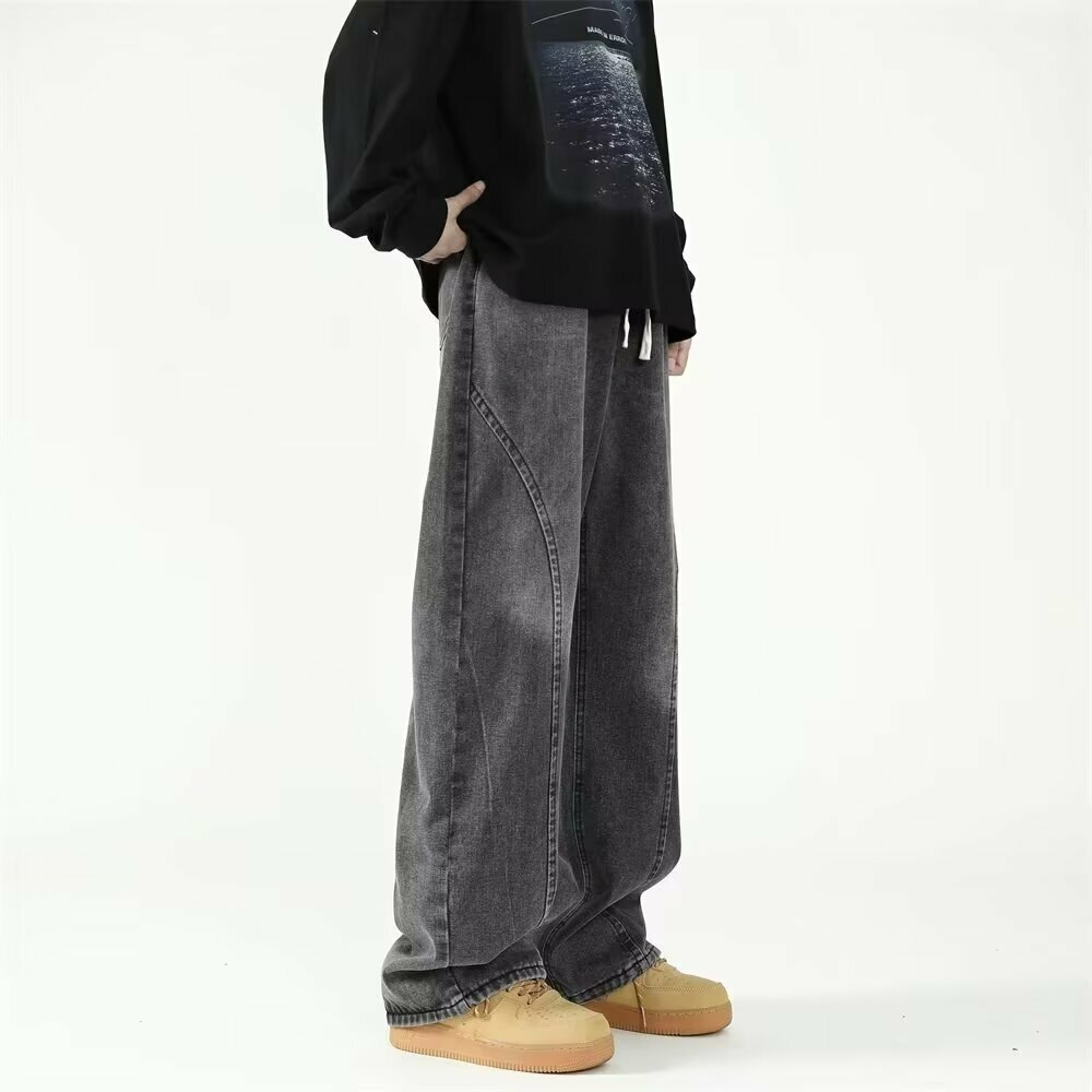 ZY Джинсы Мужские Гонконгские Весенние Хип-Хоп Трендовые Деним, Размер_XL