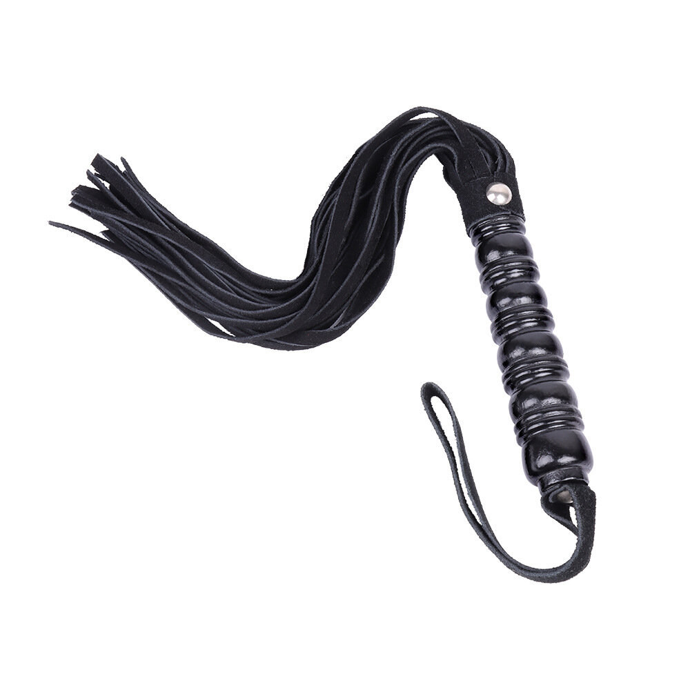 Сексуальная игрушка, черный кожаный свободный кнут с деревянной ручкой, кожаный кнут для шлепания, кнут для флирта и дразнения, взрослые товары
