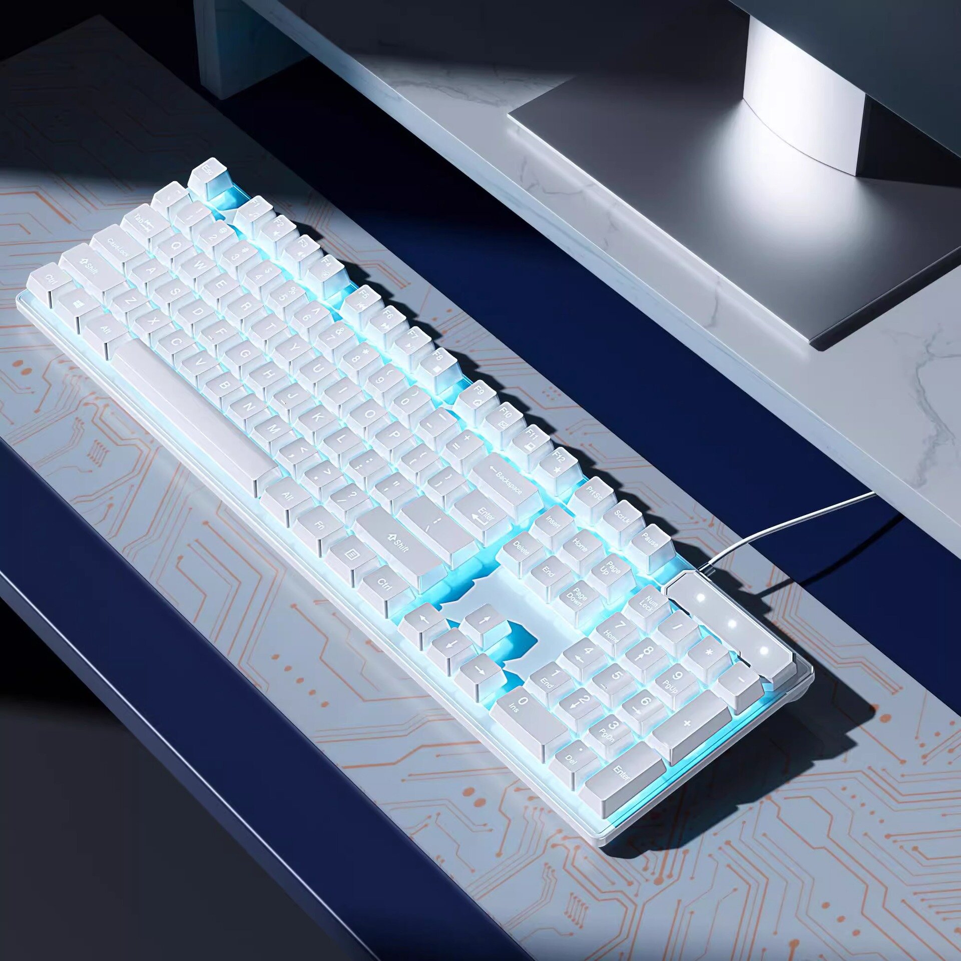 Стандартный механический настольный компьютер, универсальный для киберспортивных игр, с чайными переключателями, проводная версия.