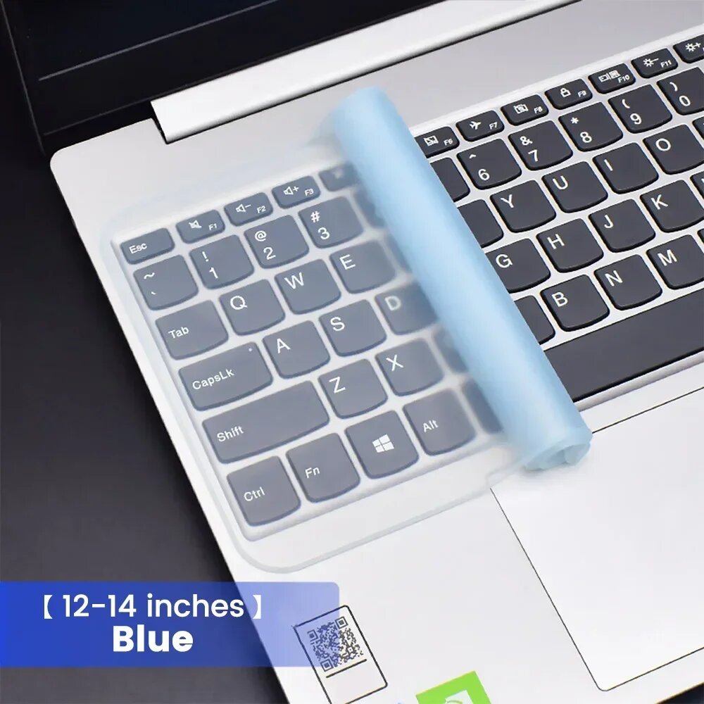 MOONBIFFY Силиконовый чехол для клавиатуры ноутбука 12-17 дюймов blue 12-14inch