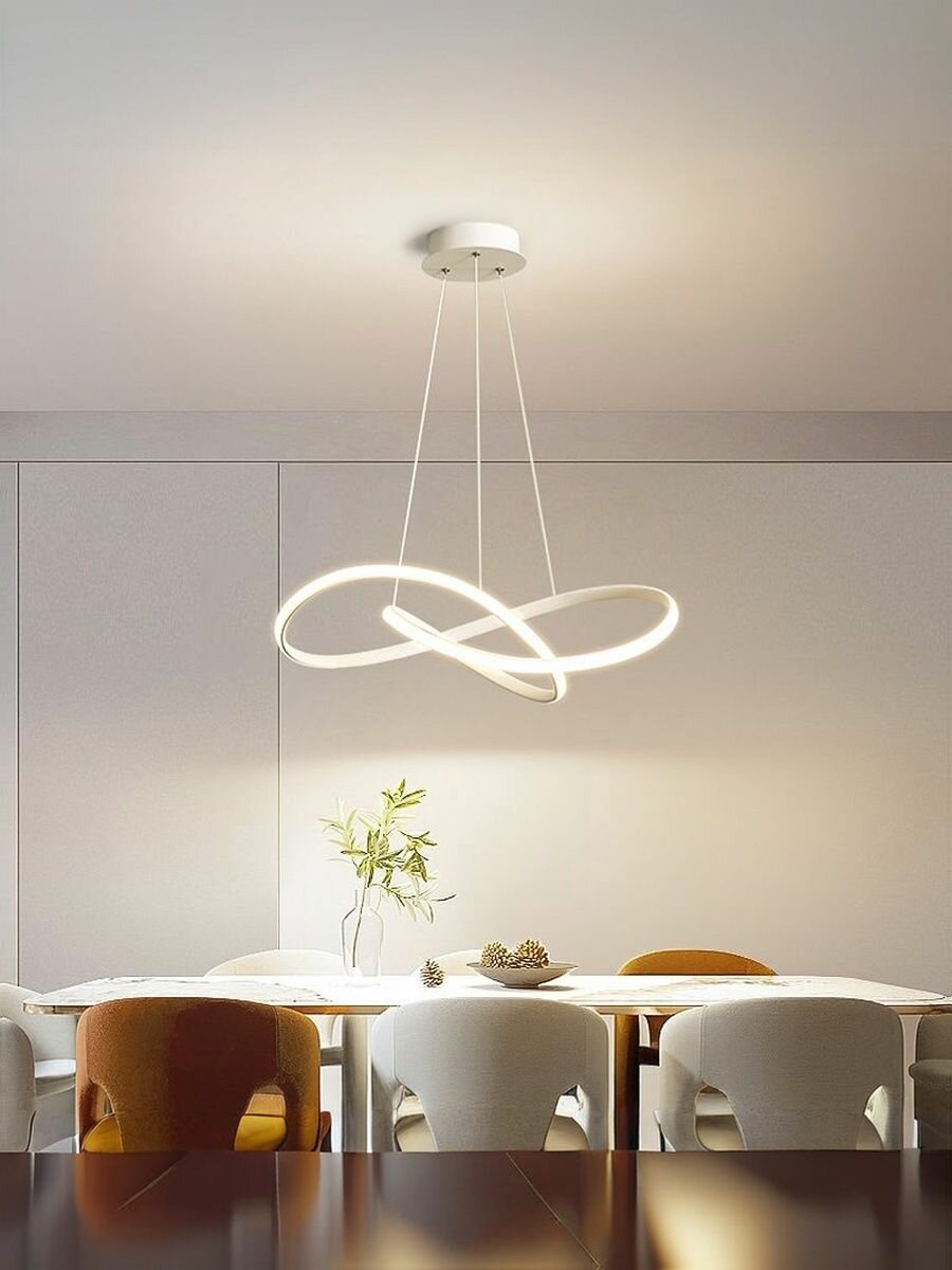 Светильник, Люстра потолочная светодиодная подвесная круглая кольцо