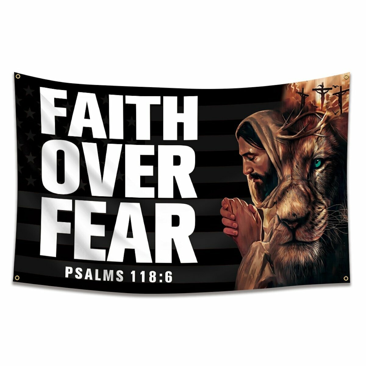Флаги Веры Над Страхами Флаг Искусство Гобелен Аниме Флаг Настенное Украшение для Спальни Гостиной 90x150см