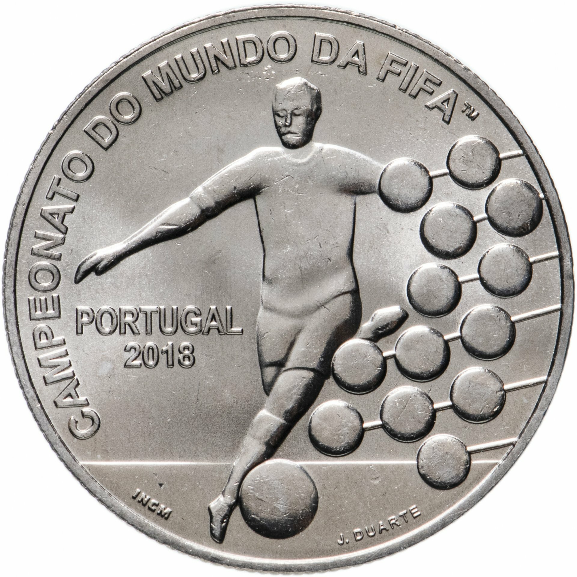 Португалия 2,5 евро euro 2018 "Чемпионат мира по футболу 2018, Россия", Мельхиор медь-никель, в сохранности UNC