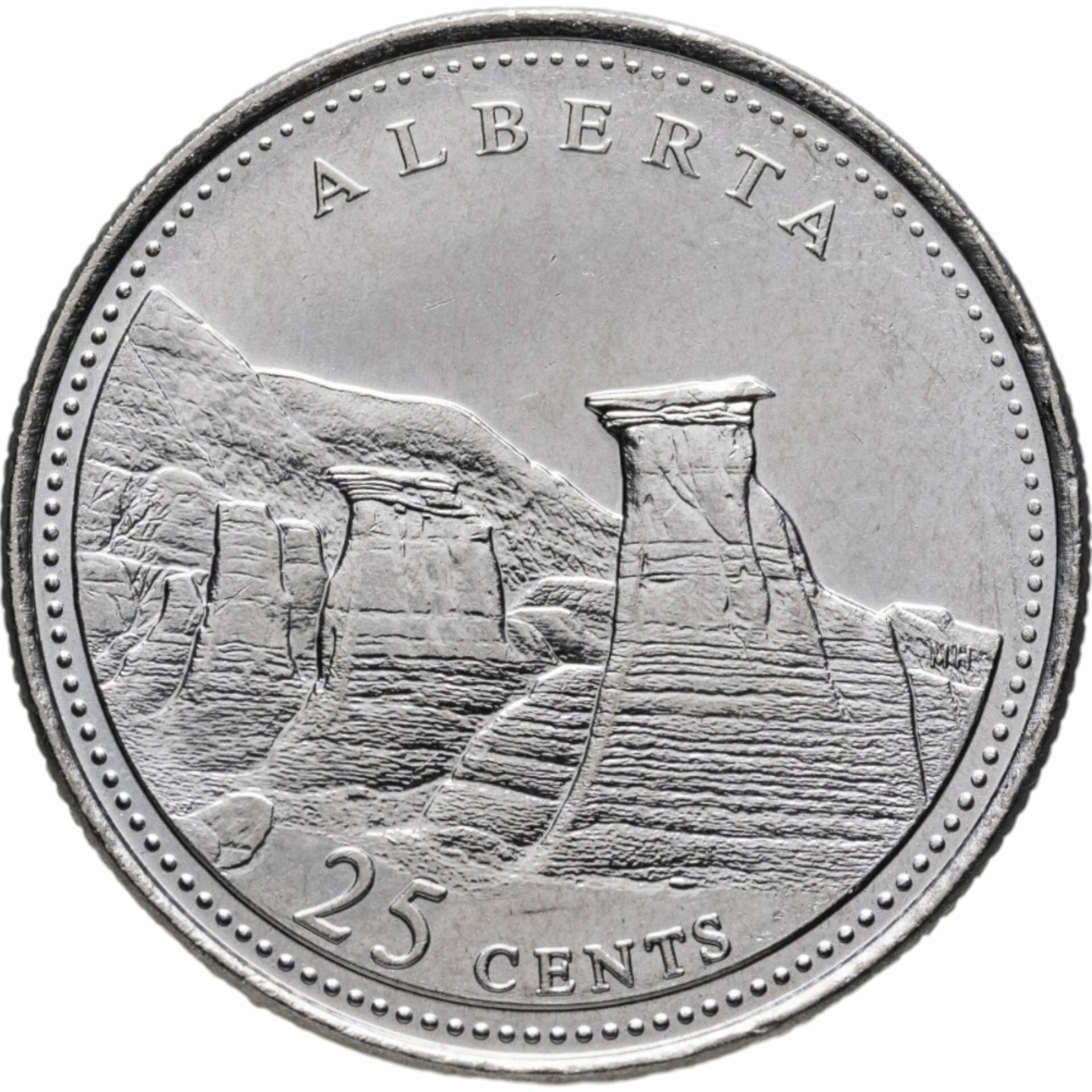 Канада 25 центов cents 1992 "Альберта", Никель 925, в сохранности UNC