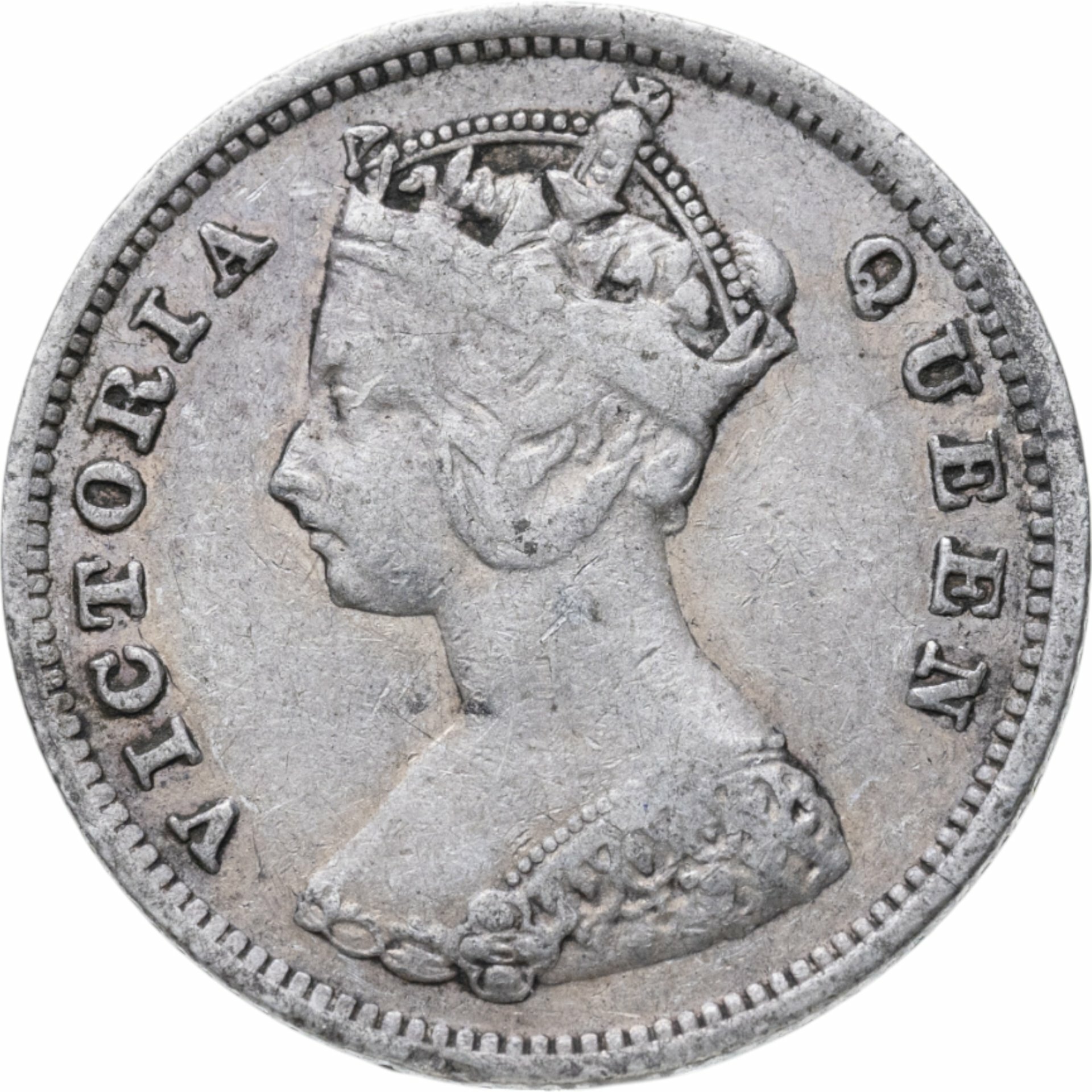 Гонконг 10 центов cents 1896, Серебро 800, в сохранности XF