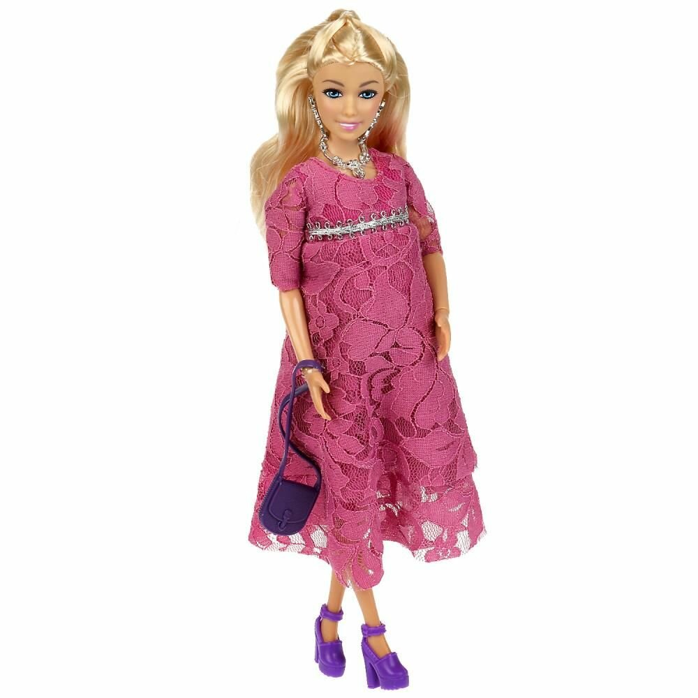 Кукла София беременная тройней в розовом платье, Карапуз