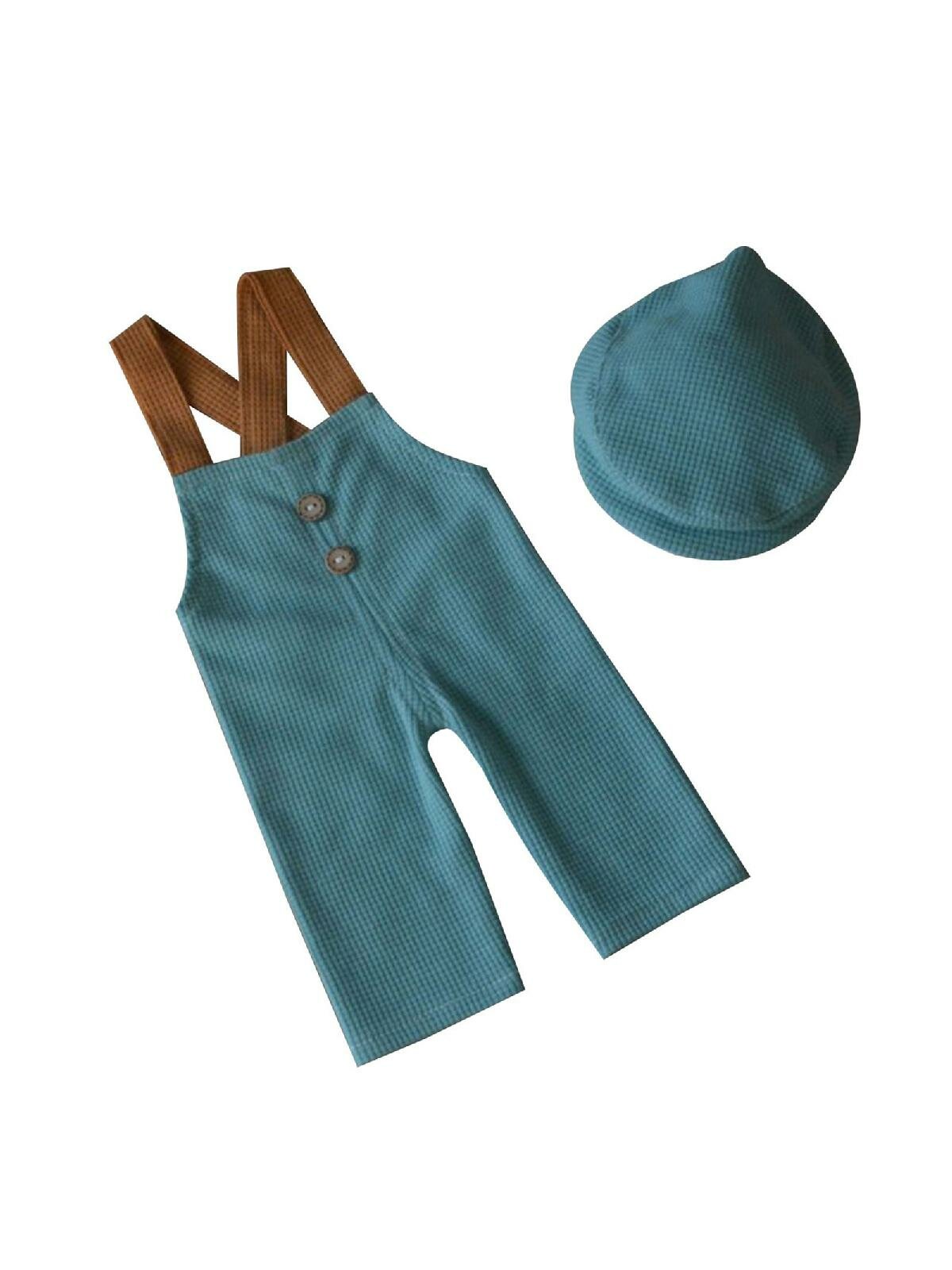 Реквизит для фотосессии новорожденного, милая шляпа, брюки, комбинезон, комплект костюмов для младенцев