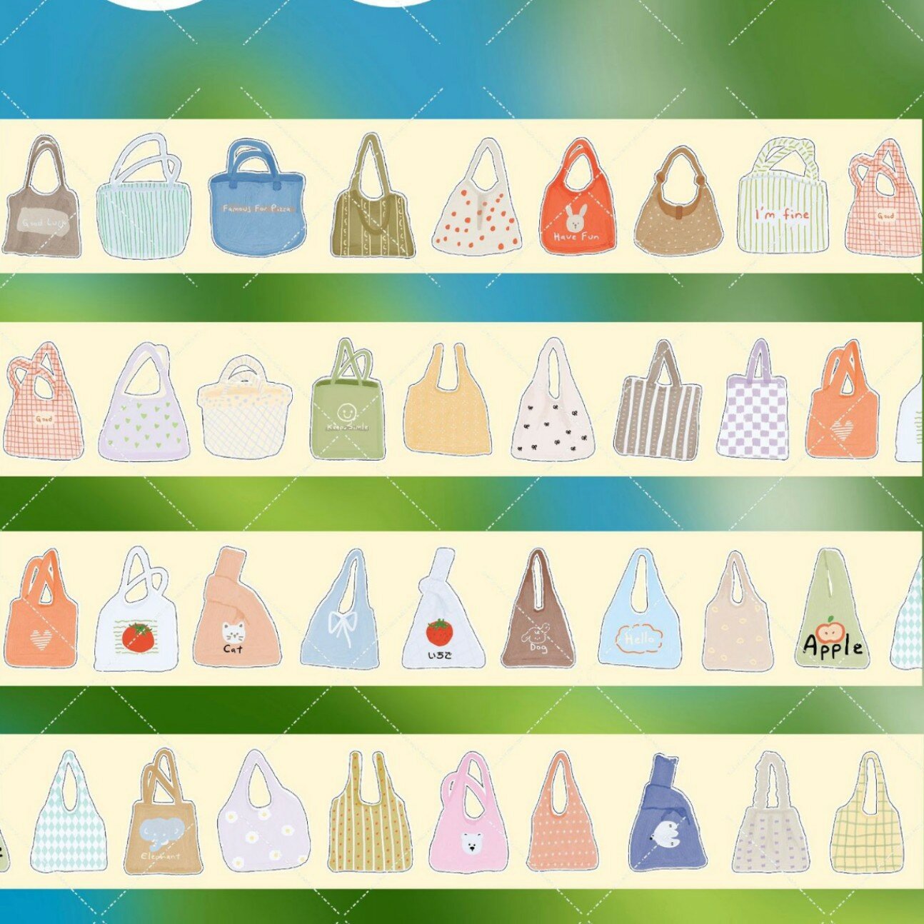 【Полный рулон】Волнообразные частицы, магазин, вырубная лента, конфеты, еда, путешествия, персонажи, соль, серия, легкие ретро-наклейки для дневника