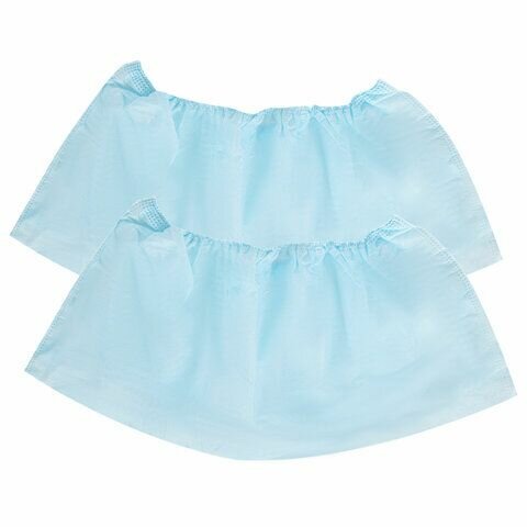 3 комплекта. Бахилы из спанбонда низкие комплект 80 штук (40 пар), 25 г/м2 гекса, голубые